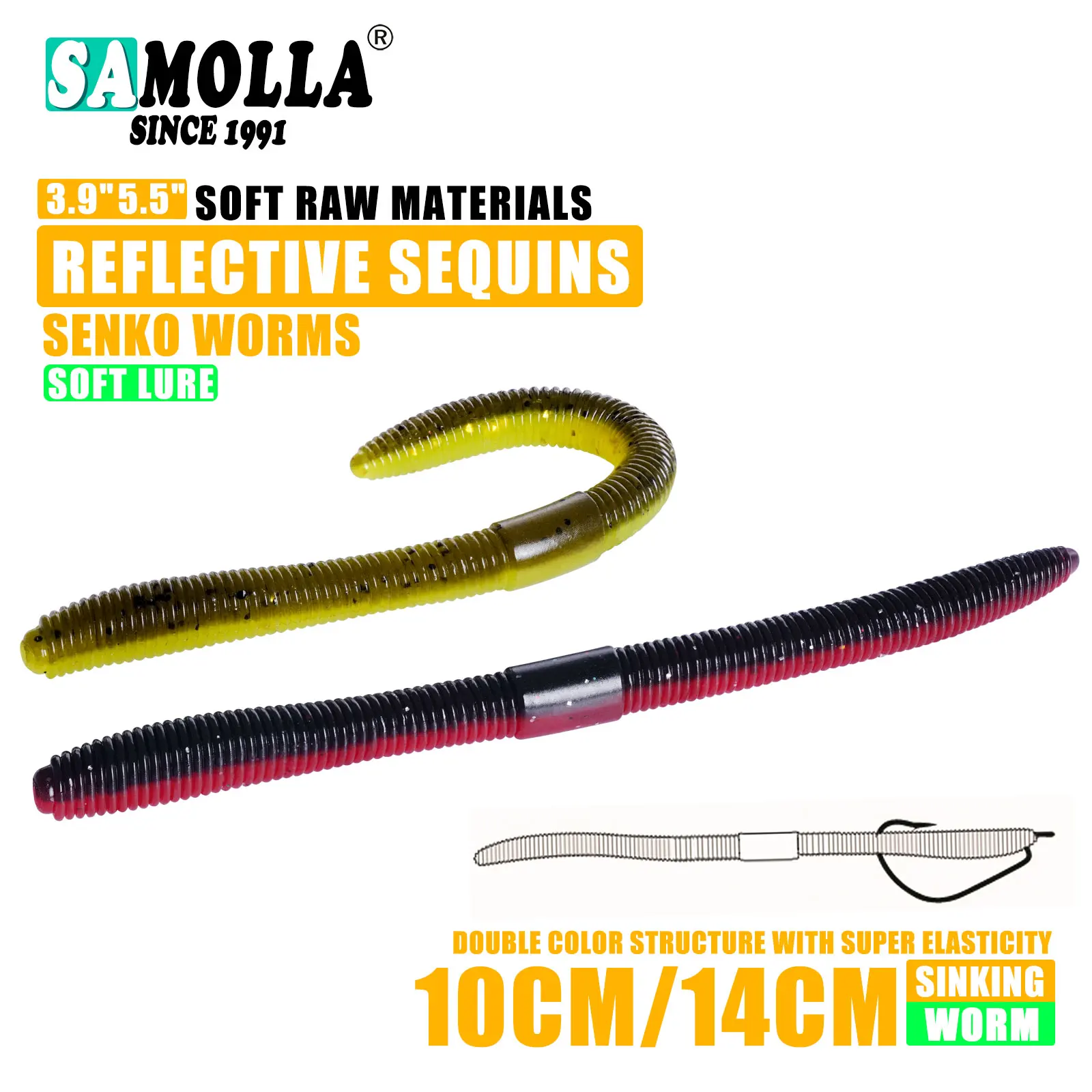 App-t-souple-Senko-Worm-Wacky-Stick-pour-tous-les-poissons-leurre-de-p ...