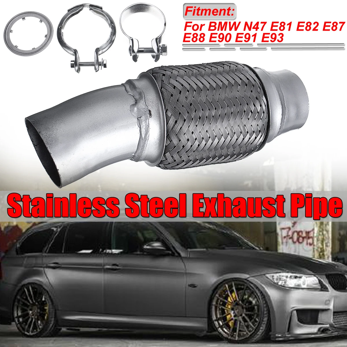 1-set-For-BMW-N47-E81-E82-E87-E88-E90-E91-E93-Stainless-Steel-Exhaust ...