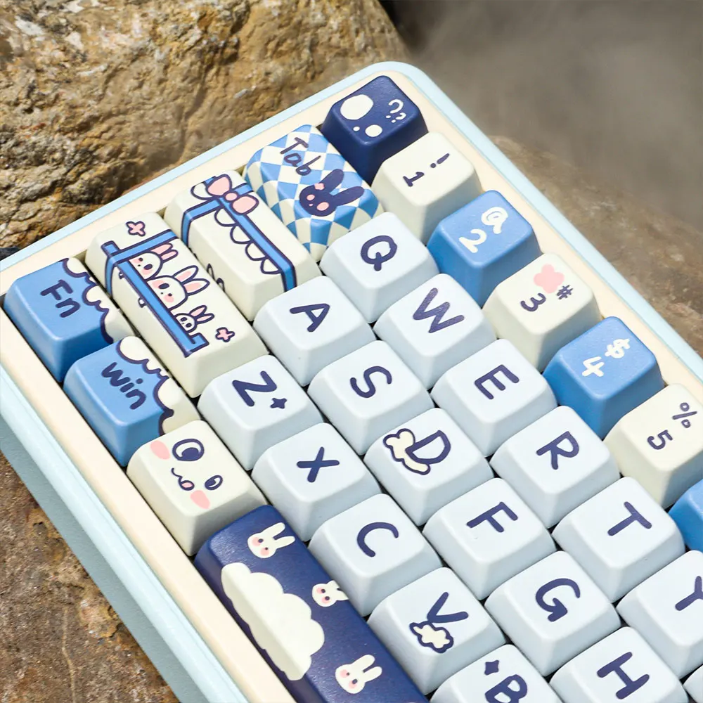 Purple-Dudu-Rabbit-Theme-Keycaps-74-151Key-PBT-Sublimation-Cherry-XDA ...