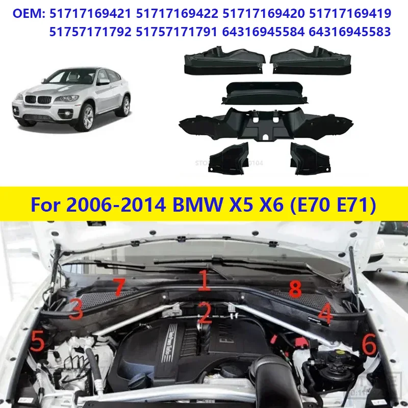 For-2006-2014-BMW-X5-X6-E70-E71-LCI-Hyb-Car-Engine-Upper-Compartment ...