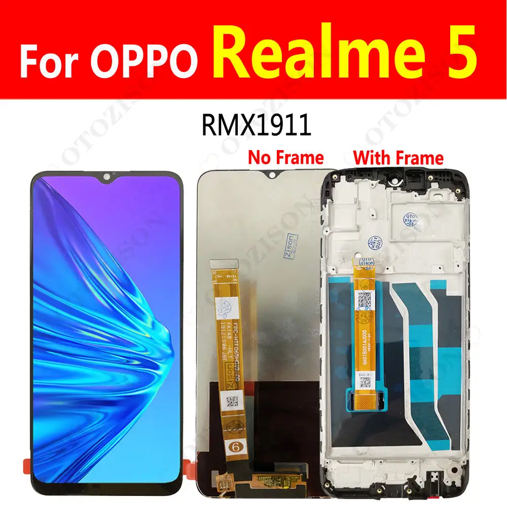 Realme-5-Display-For-OPPO-Realme-5-RMX1911-LCD-With-Frame-Touch-Screen ...