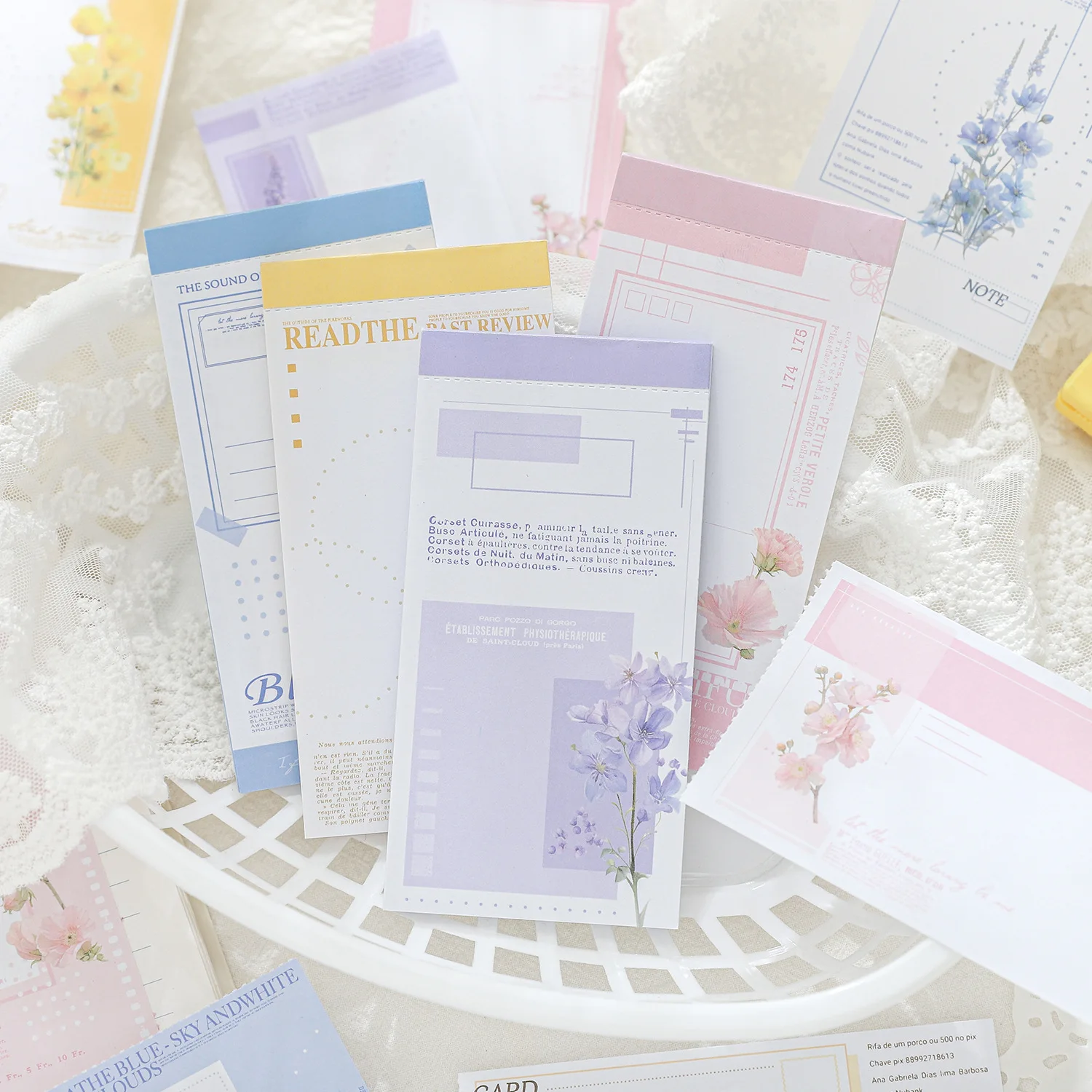 30pcs/lot Memo Pads Material Paper Flower Garden Illustrations Junk ...