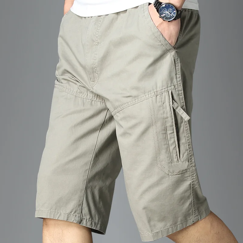 Summer-Loose-Casual-Straight-Pure-Cotton-Shorts-Male-Solid-Color ...
