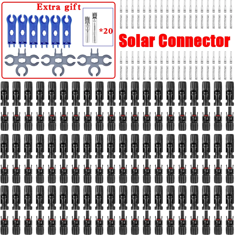 10-20-50-100-300-600Pcs-Solar-Connector-PV-Plug-1000V-DC-30A-Connectors ...