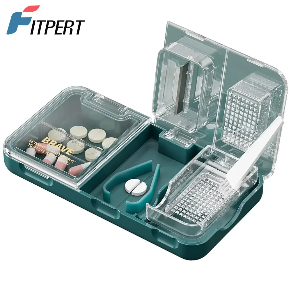 3 in 1 Pill Cutter Pills Splitter with Cutter & Storage & Grind, Sharp ...