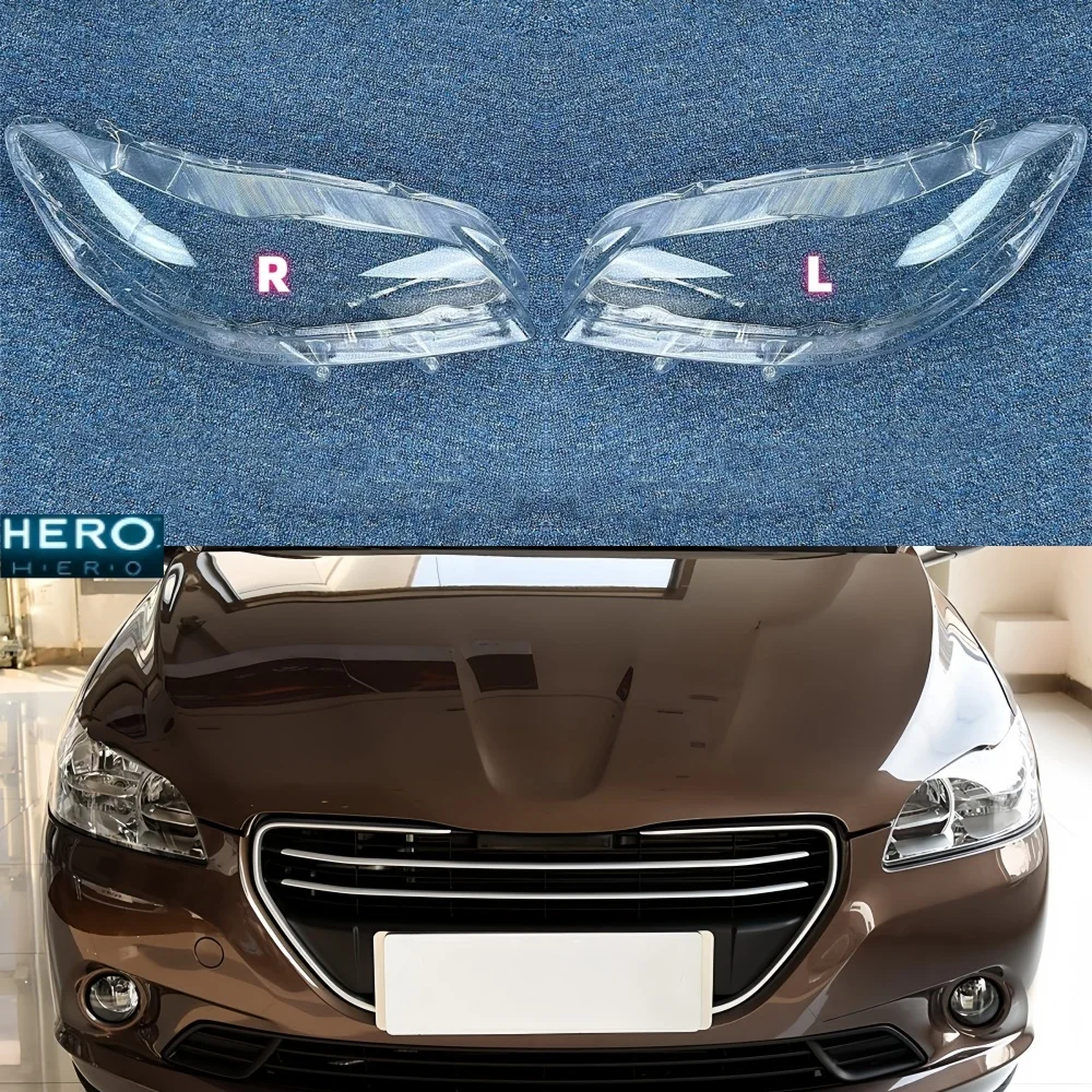 Headlamp-Cover-For-Peugeot-301-2014-2015-2016-Headlight-Lens-Car-Light ...