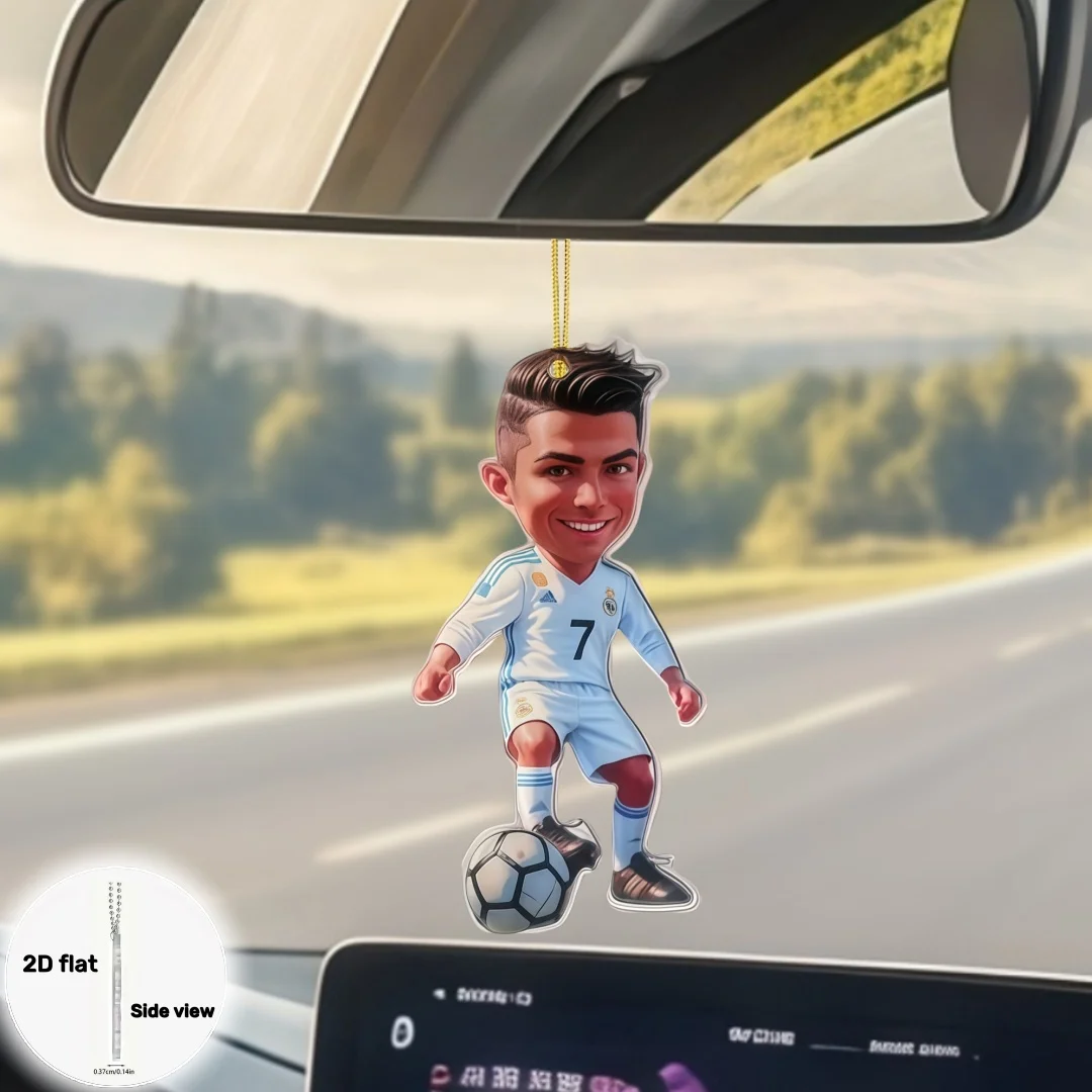 Cristiano Ronaldo Star Player Pendant Keychain,Football Sport 2D Flat ...