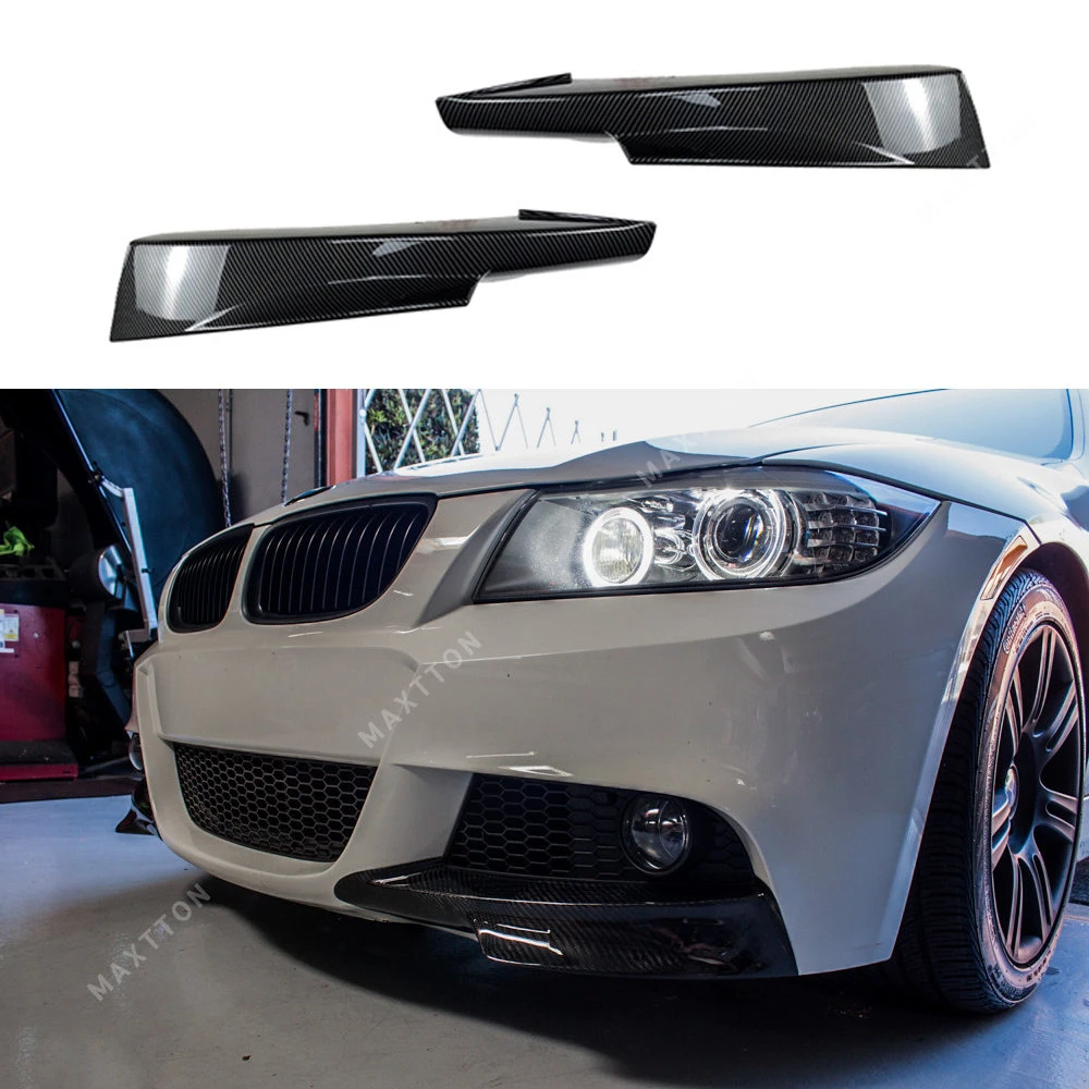 For Bmw E90 E91 Lci Front Bumper Lip Spoiler Splitter Canard Fog Lamp ...