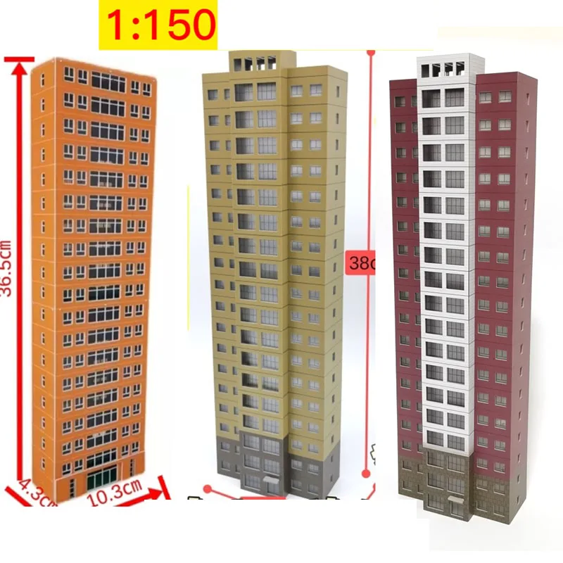 Escena-de-tren-a-escala-1-150-N-modelo-de-construcci-n-19-pisos-naranja ...