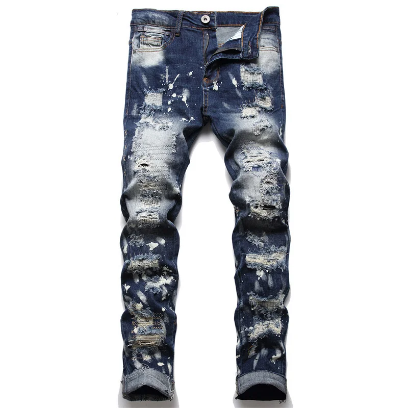 Spring-New-Ragged-Rag-Jeans-fashion-Slim-Blue-Pants-2022-Hip-Hop ...