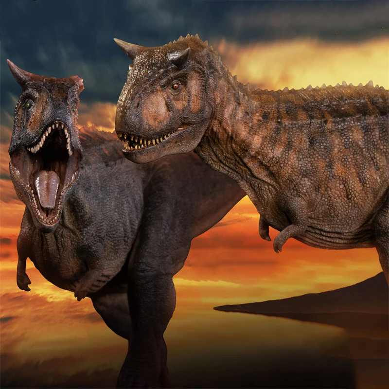Broken full horn carnivorous bull dragon dinosaur model dinosaur theme ...