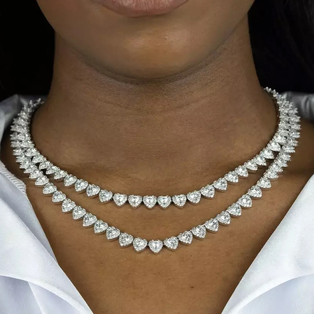 Iced-Out-Heart-CZ-Cluster-Tennis-Chain-7mm-Full-Paved-Love-Link-Chain ...