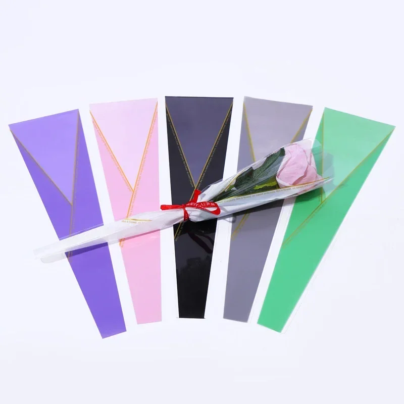 50pcs-pack-Single-Rose-Packaging-Bag-Phnom-Penh-Triangle-Single-Packing ...