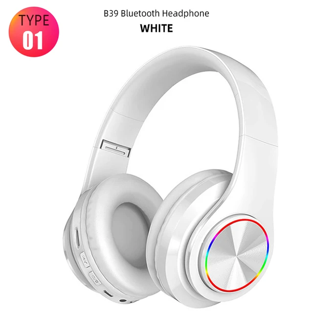 Hifi Stereo B39 Wireless Headphones Flashing Glowing Colors Led Light ...