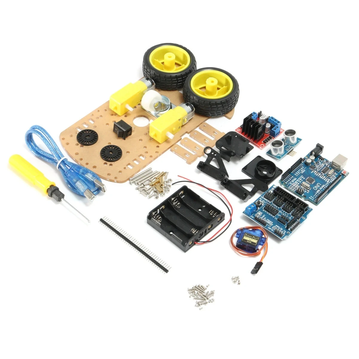 Diy L298n 2wd Ultrasonic Smart Tracking Moteur Robot Car Kit For ...