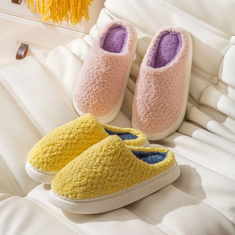 Comwarm Winter Warm Slippers For Women Men Home Fluffy Furry Slippers ...