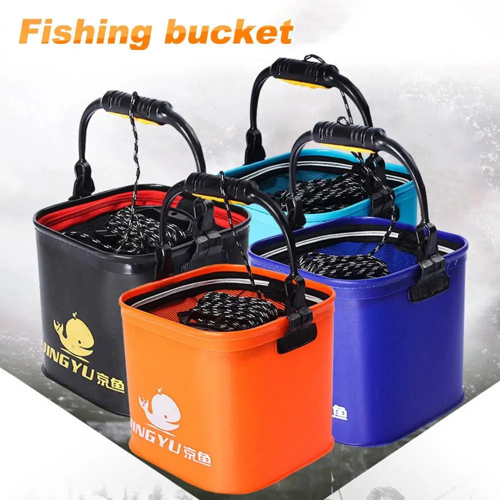 Fishing Bucket Water Container Wash Basin Portable Folding Fishing ...