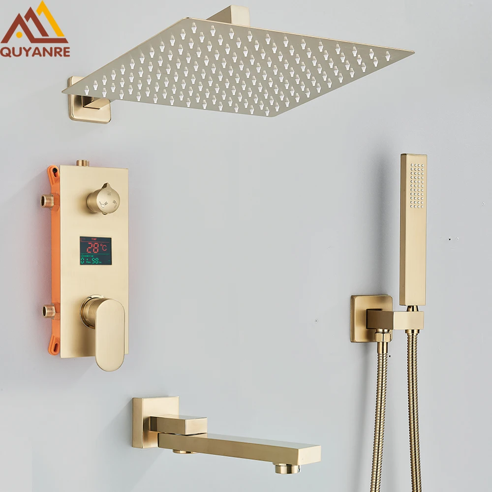 Brushed-Gold-Digital-Display-Concealed-Shower-System-2-3-way-Shower-Set ...