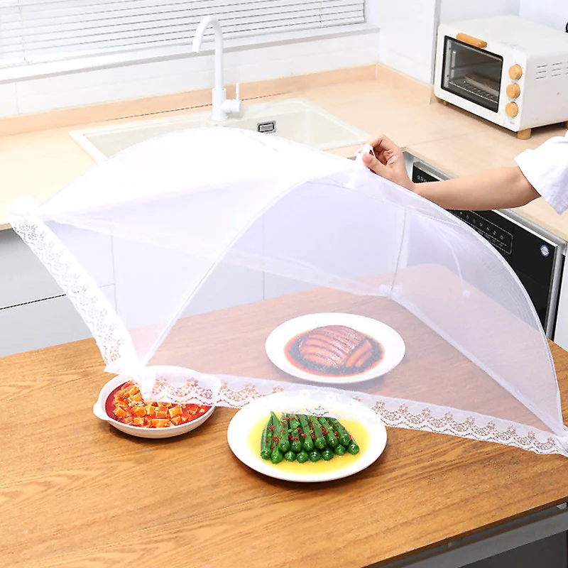 Folding-Square-Food-Cover-4-Sizes-Washable-Tables-Cover-Food-Protector ...