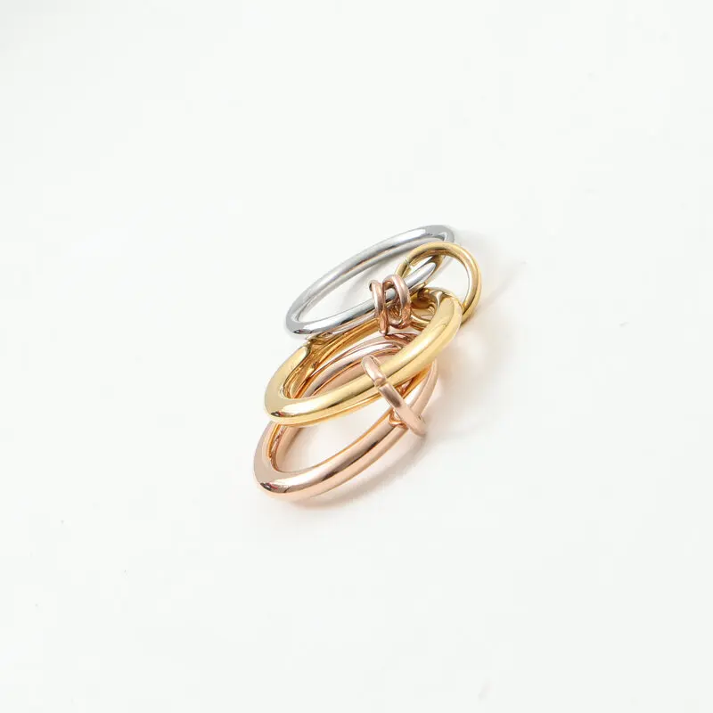 New-Three-color-Three-ring-Combination-Ring-Titanium-Steel-Plated-18k ...