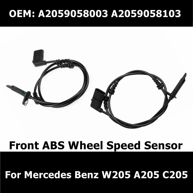 A2059058003 A2059058103 2Pcs Front Left Right ABS Wheel Speed Sensor ...