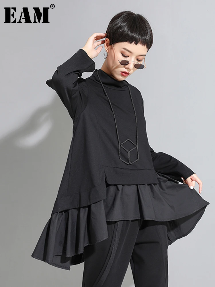 EAM-Loose-Fit-Asymmetrical-Ruffles-Sweatshirt-New-High-Collar-Long ...