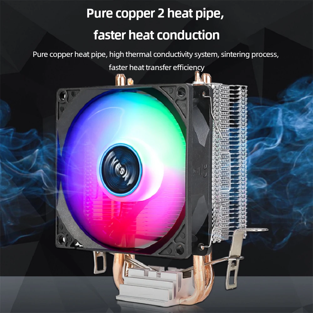 RGB-CPU-Cooler-2-Heat-Pipe-9cm-CPU-Cooler-Fan-Hydraulic-Bearings ...