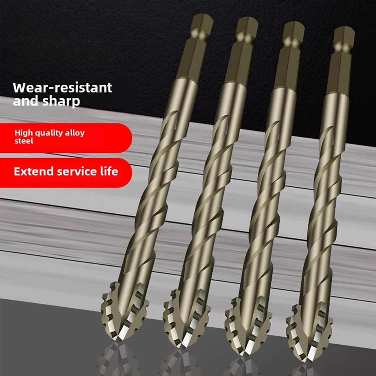 Four-Flute-Sawtooth-Eccentric-Drill-Bit-Four-Edged-Serrated-Eccentric ...