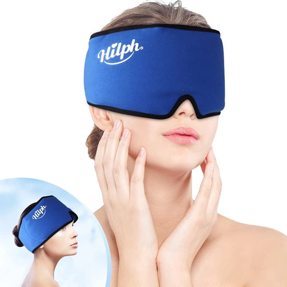 Head Wrap Ice Pack Headache Adjustable Cold Pack Eye Mask For Pain ...