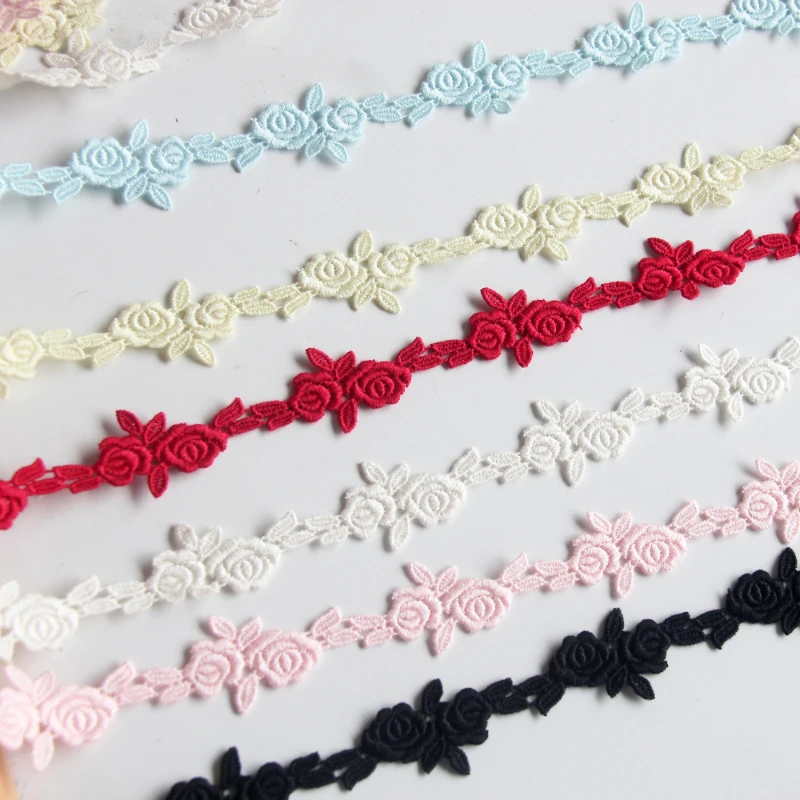 Floral-Embroidered-Water-Soluble-Lace-Ribbon-DIY-Apparel-Sewing-Fabric ...