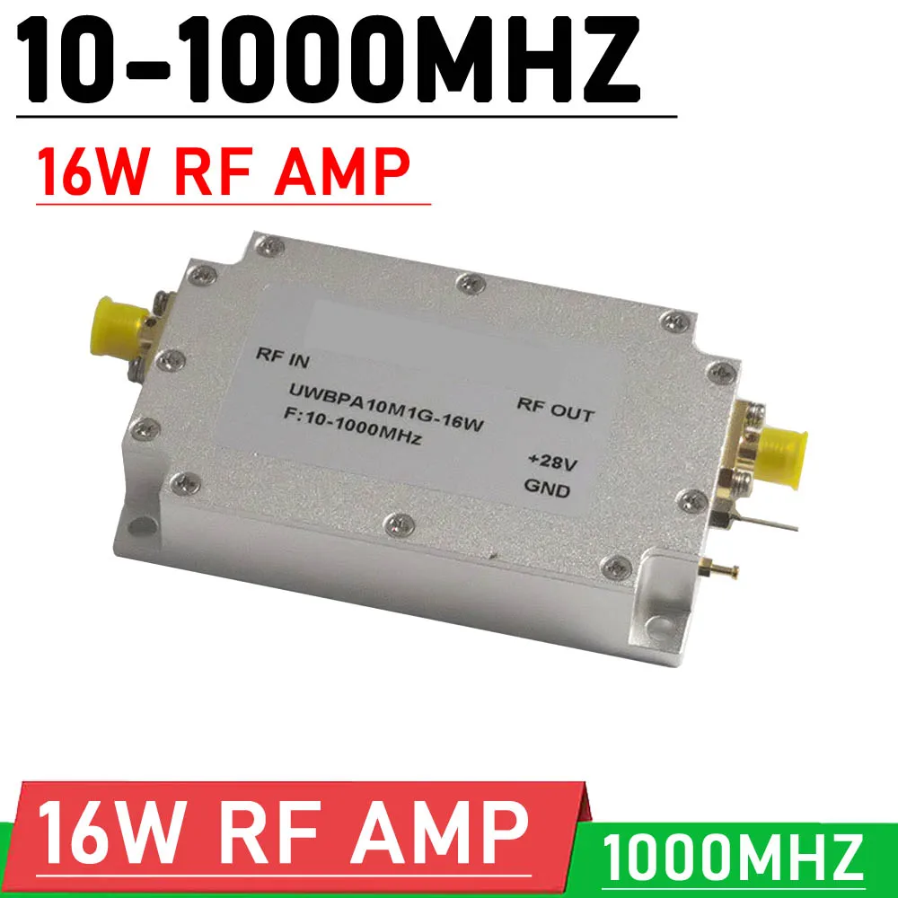 10-1000MHZ 16W RF POWER Amplifier UWB HF VHF UHF FM Broadband RF AMP FOR Ham Radio Walkie talkie ...