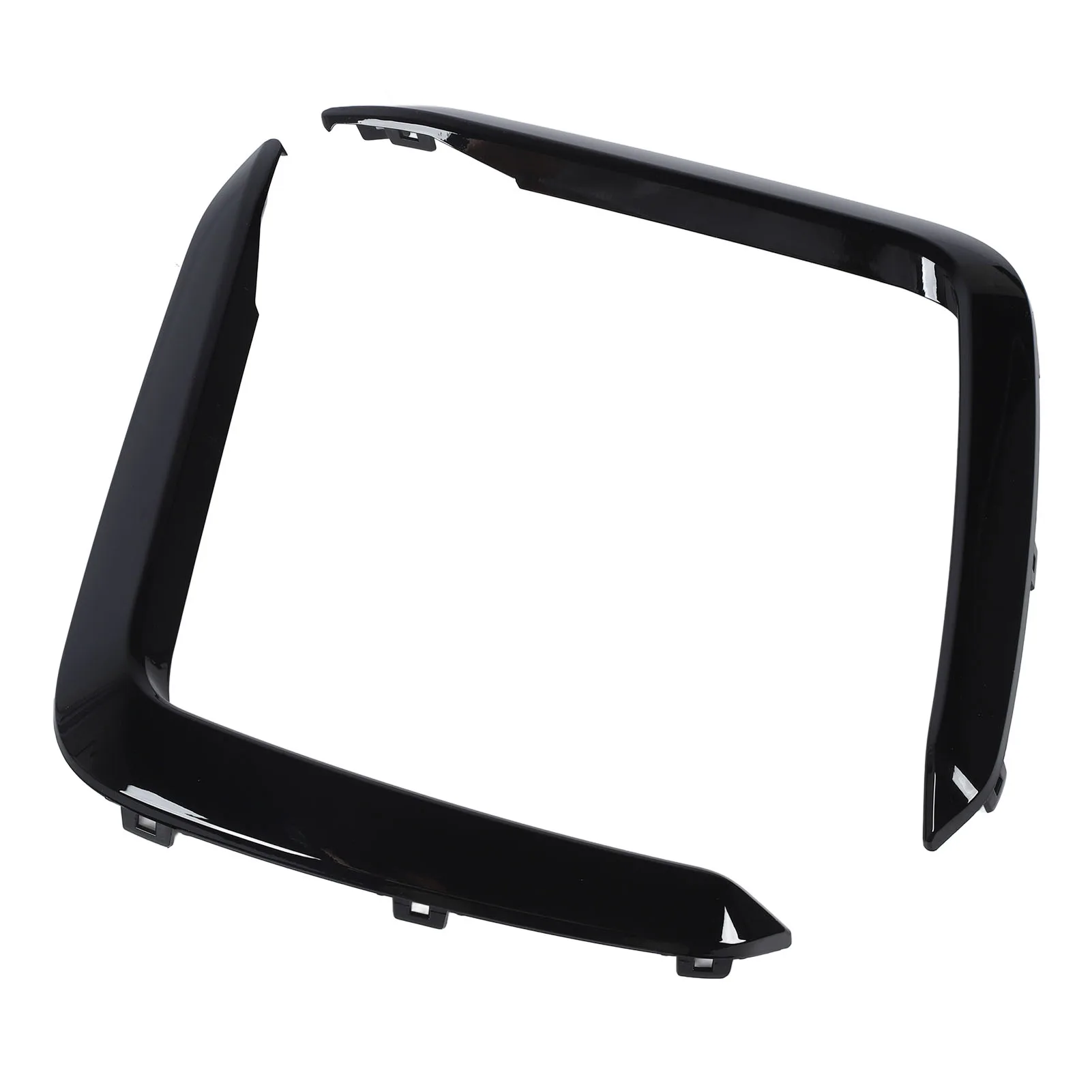 2Pcs Gloss Black Front Bumper Fog Light Grille Trim Cover Bezel ...