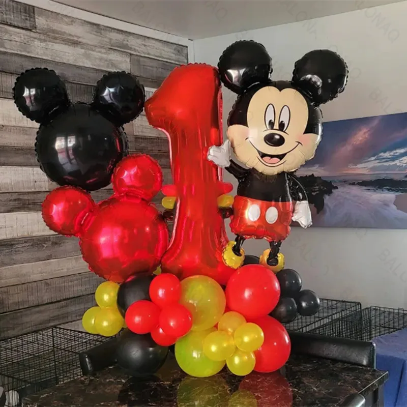 22pcs-Set-Disney-Mickey-Mouse-Foil-Balloons-Red-Black-Latex-Balloons ...