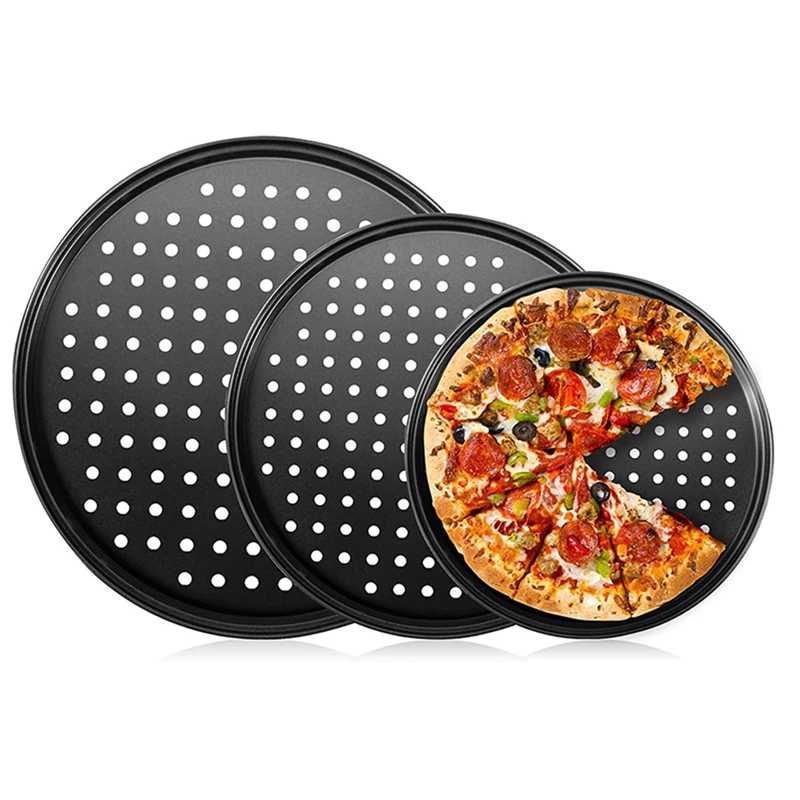 Pizza-Tray-Punching-Baking-Tray-Non-Stick-With-Hole-Pizza-Mold-Barbecue ...
