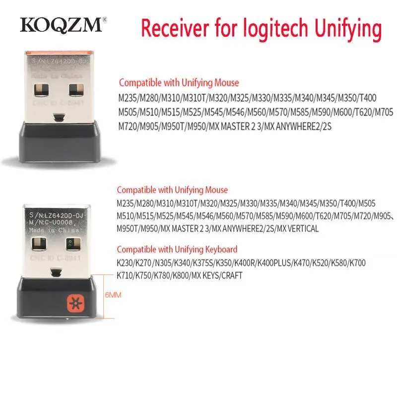 For Logitech Mouse Keyboard Connect Wireless Dongle Receiver Unifying ...