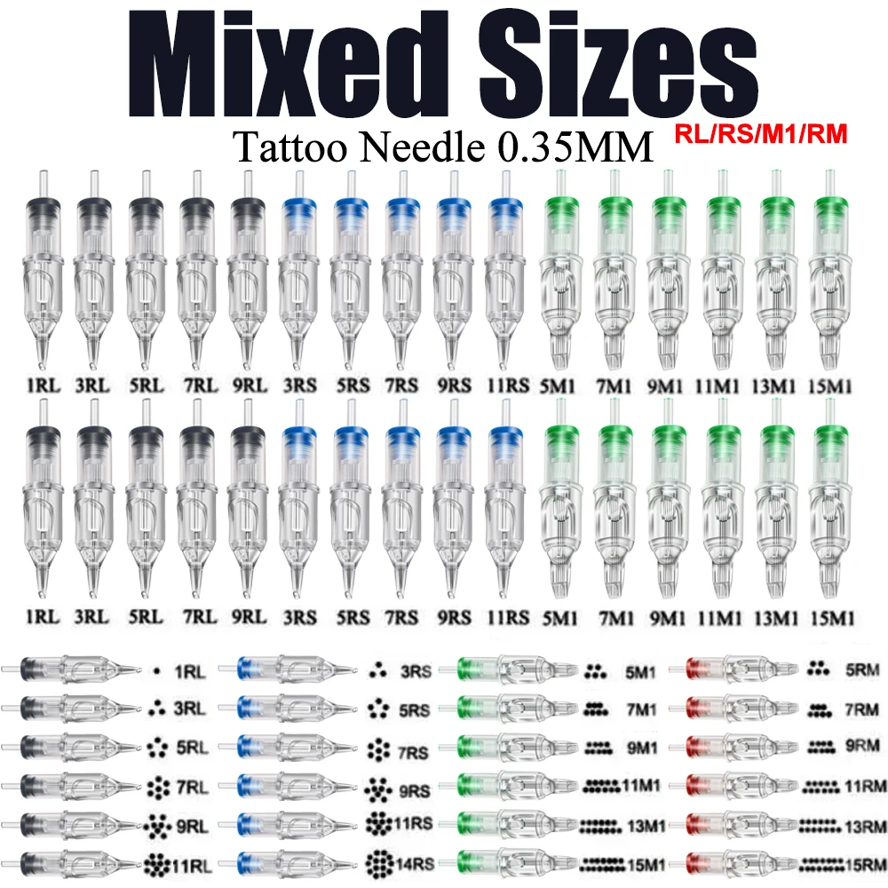 Mixed-Cartridge-Original-Cartridge-Tattoo-Needles-RL-RS-RM-M1-F-Disposable-Sterilized-Safety ...