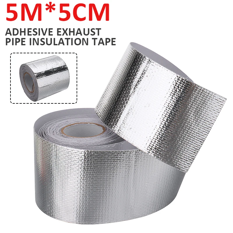 5m*5cm Car Thermal Exhaust Tape Air Intake Heat Insulation Shield Wrap ...
