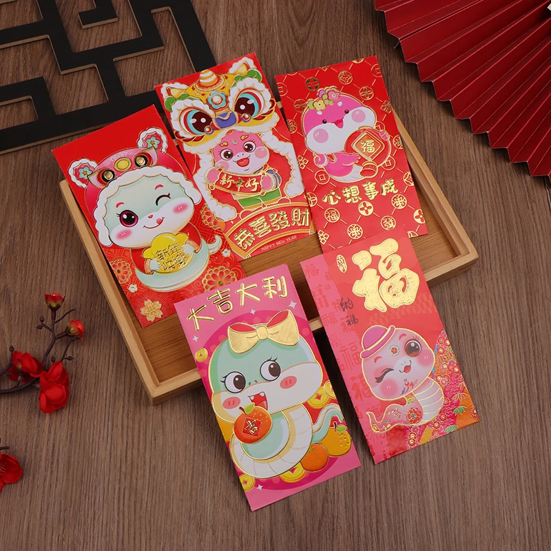 6PCS-2025-Chinese-New-Year-Red-Envelopes-2025-Snake-Year-Red-Packets ...