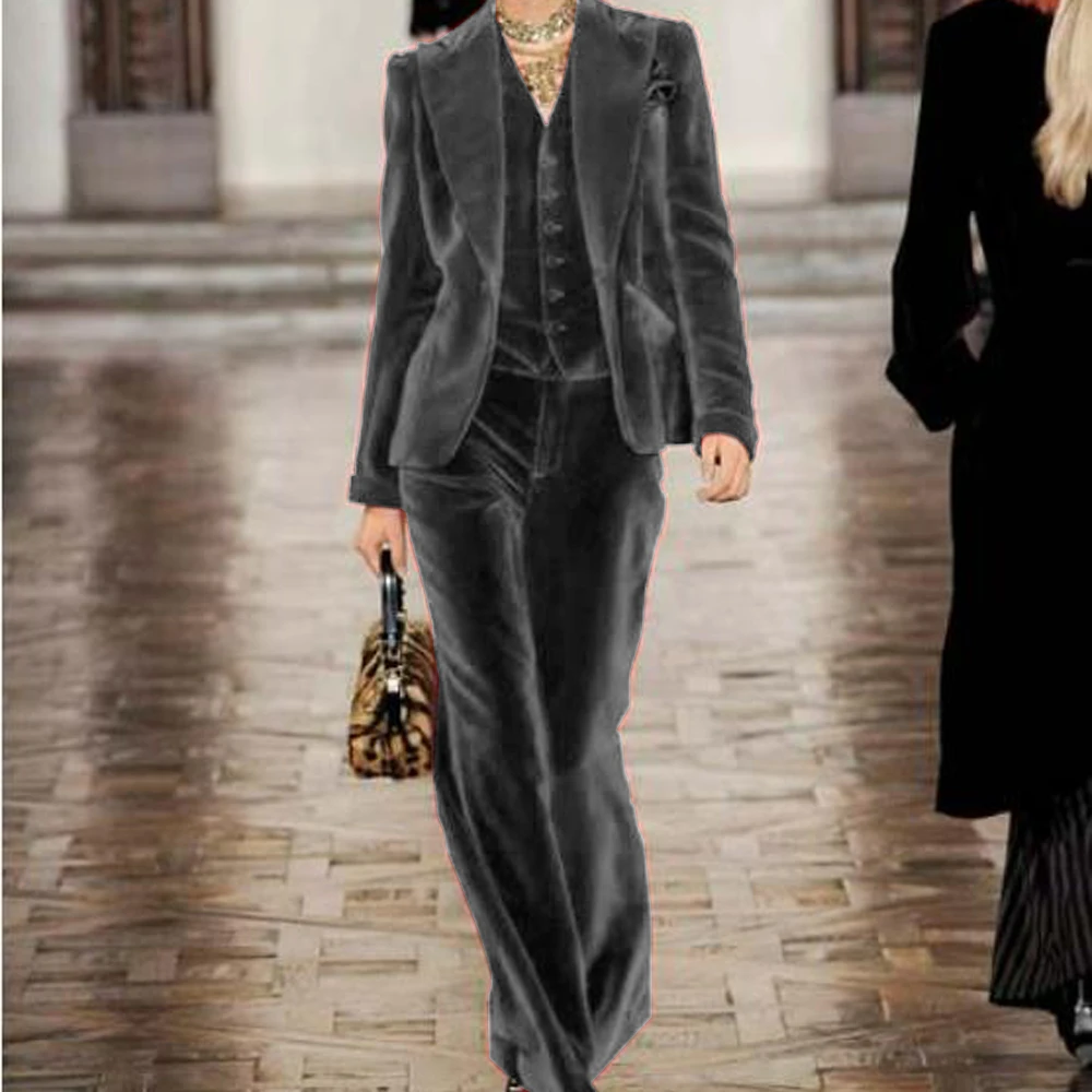 Fato-de-veludo-de-peito-nico-feminino-jaqueta-colete-cal-as-roupa ...