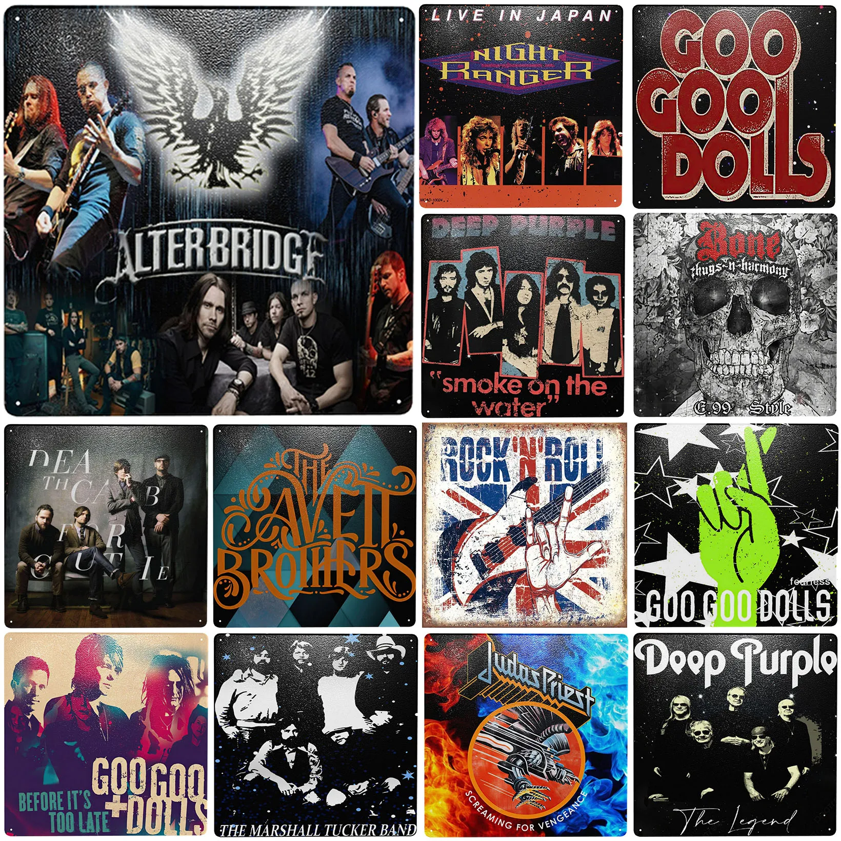 Music-Bands-Metal-Wall-Decor-Sign-Rock-N-Roll-Metal-Tin-Signs-Gift-to ...