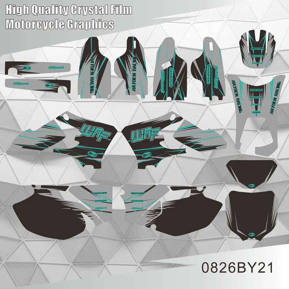 Full Graphics Decals Stickers Motorcycle Background Custom Number Name ...