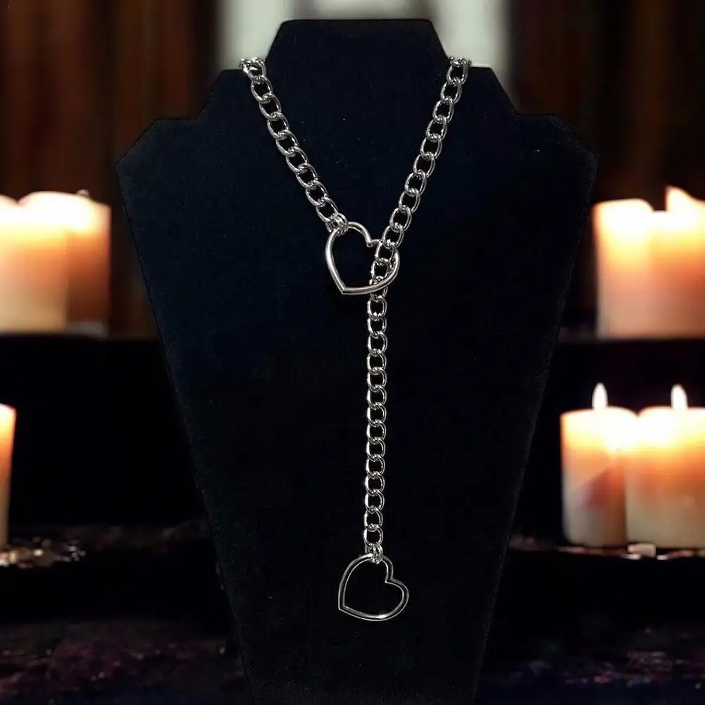 Womens-Heart-O-Slip-Chain-Necklace-Punk-Rock-Personality-Cuban-Long ...