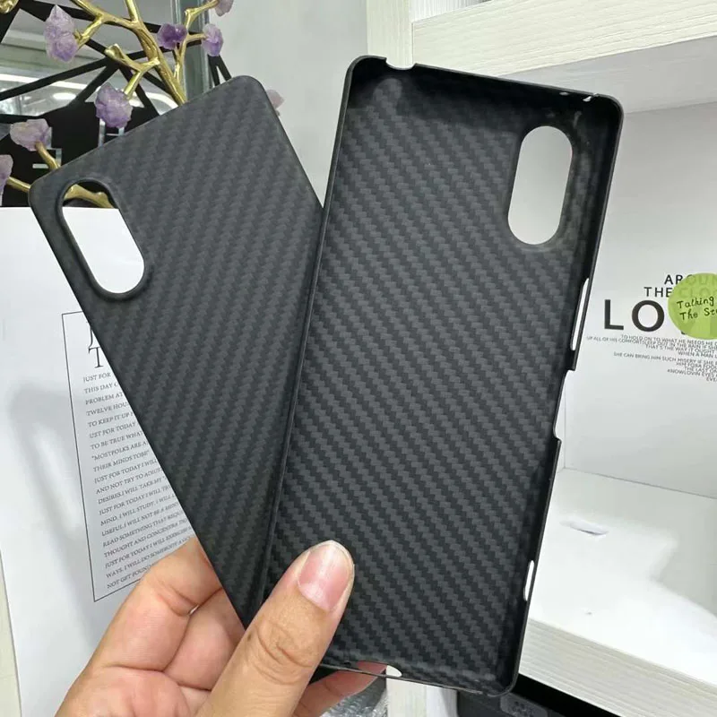 Case for Sony Xperia 5 V 5V 5th Real Carbon Fiber Aramid Anti-explosion ...