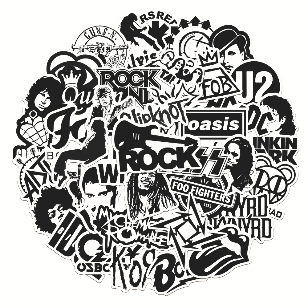 Black White Rock Band Stickers | Rock Band Sticker Car | Punk Rock ...
