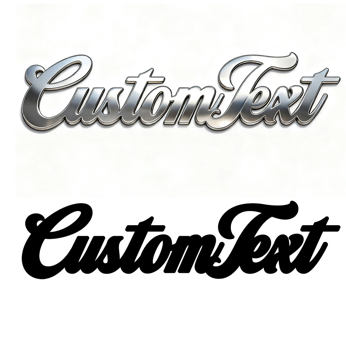 Stainless Steel Waterproof Custom Text Font 3d Metal Stickers Car Body ...