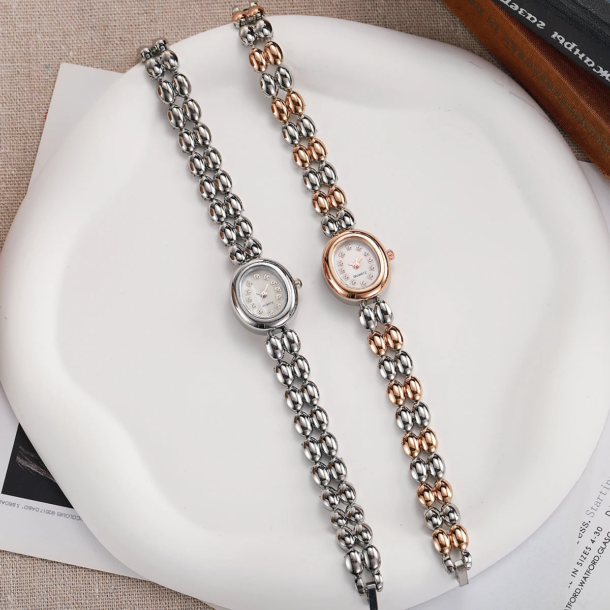 New design, stylish oval diamond dot dial, stylish design, strap, steel ...