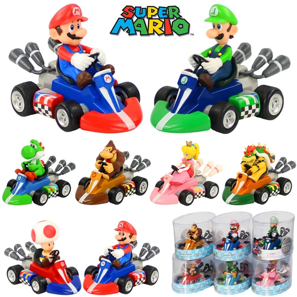 Super-Mario-Pull-Back-Car-Green-Yoshi-Donkey-Kong-Bowser-Luigi-Toad ...