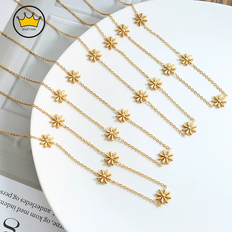 Stainless-Steel-Small-Cube-Chains-Necklace-For-Women-New-Gold-Silver ...