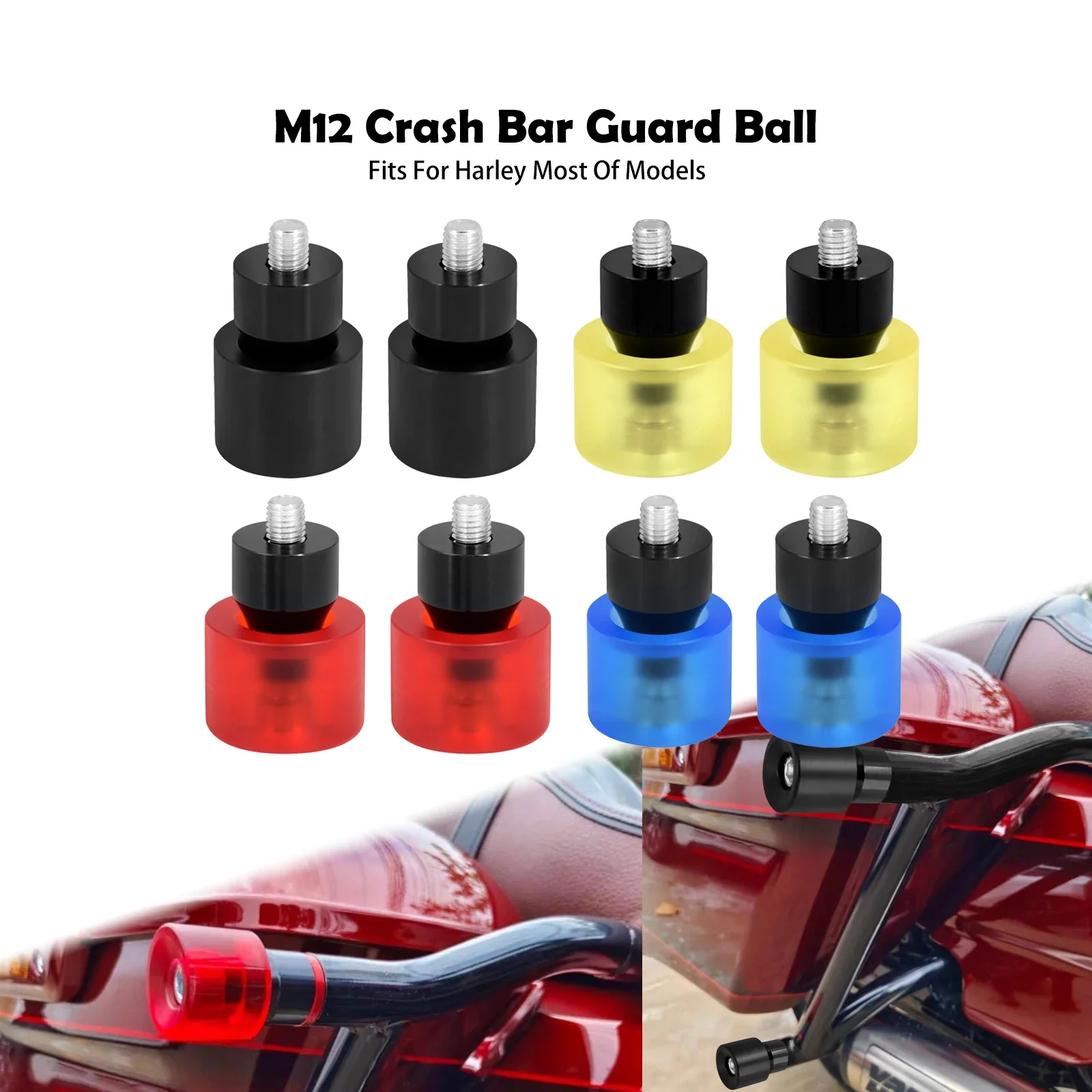 1 Pair Crash Bar Protector Ball Motorcycle Engine Guard Saddlebag ...