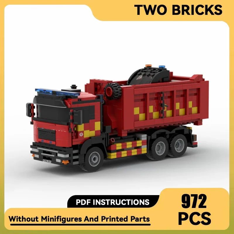 Car-Model-Moc-Building-Bricks-London-Fire-Brigade-Prime-Mover-Bobcat ...